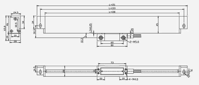 Dro Measuring Readout 1300-3000mm Digital Readout Easson Linear Scale