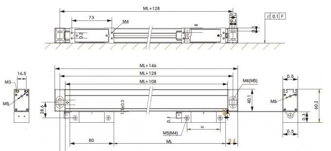 5um 1um Resolution Linear Scale Encoder For Lathe Milling Grinder